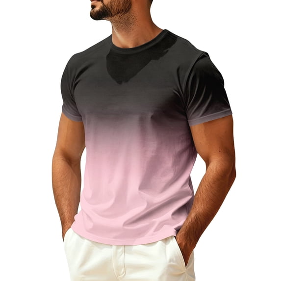 Boyscolos Men's Round Neck Ice Silk Short Sleeve T-Shirt, Quick Dry Sun ...