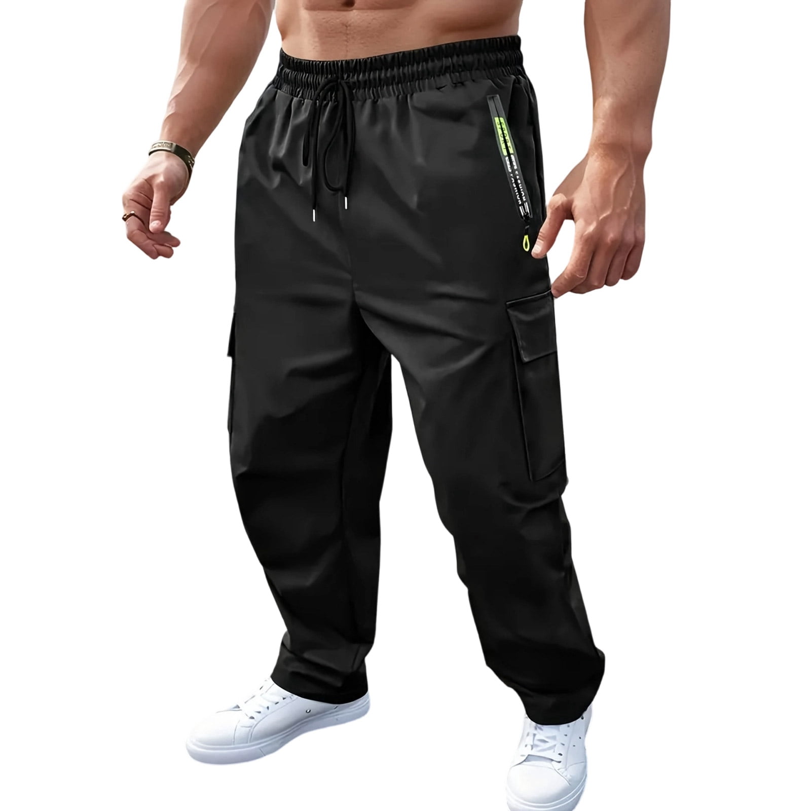 Boyscolos Mens Cargo Pants Relaxed Straight Leg Multi Pocket with ...