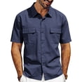 Boyscolos Mens Cargo Shirts Button Down Short Sleeve Summer Shirt ...