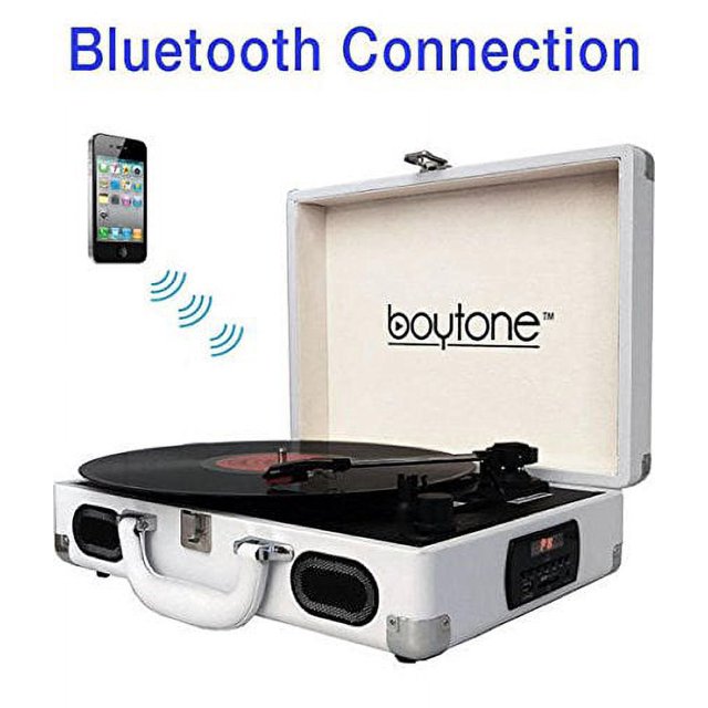 Boytone Bt101wt White Exclusive Turntable Mobile Briefcase - Walmart.com
