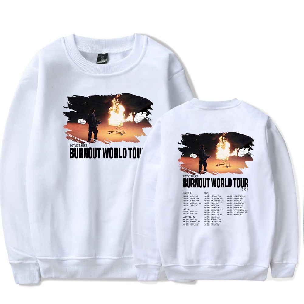 Boywithuke Burnout World Tour 2025 Long Sleeve Crewneck Sweatshirt ...