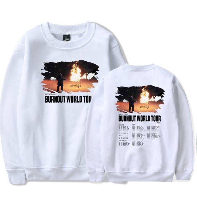 Boywithuke Burnout World Tour 2025 Long Sleeve Crewneck Sweatshirt ...