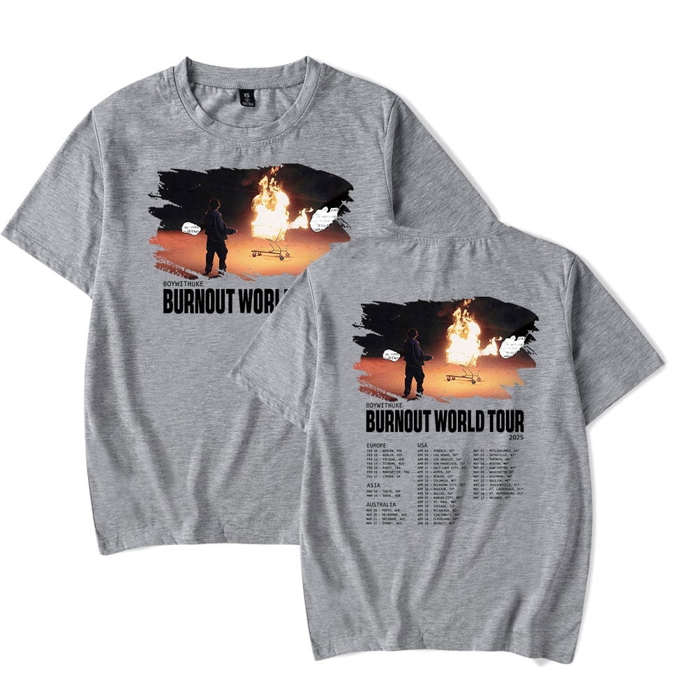 Boywithuke Burnout World Tour 2025 T-Shirt Merch Short Sleeve Summer ...