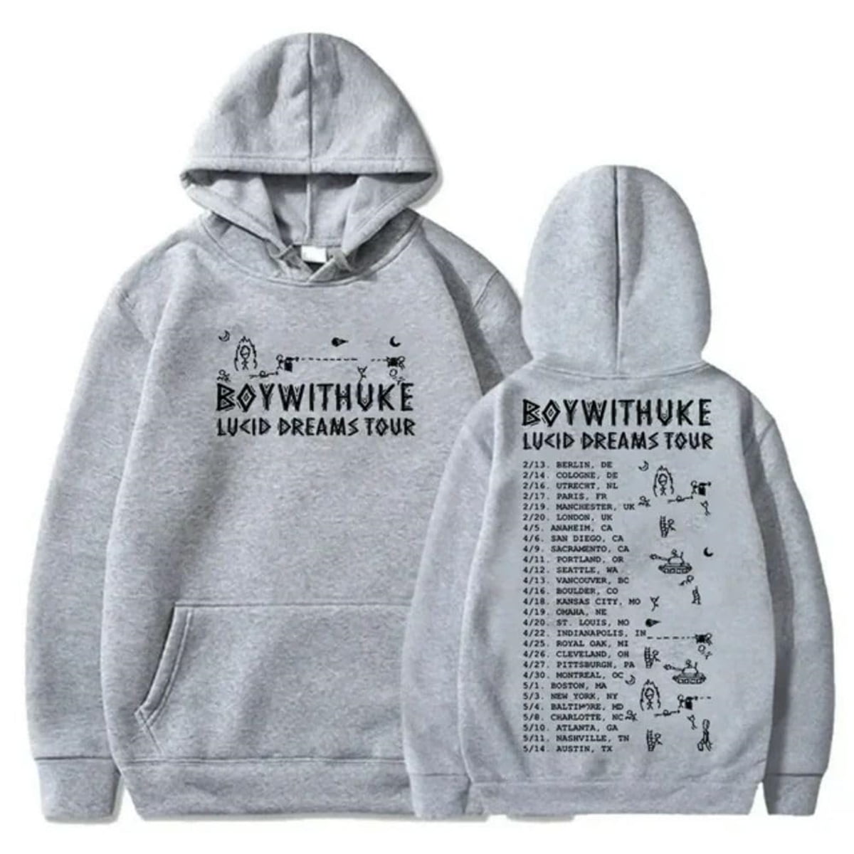 Boywithuke Hoodies Lucid Dreams Tour 2024 Women Men Long Sleeve Casual ...