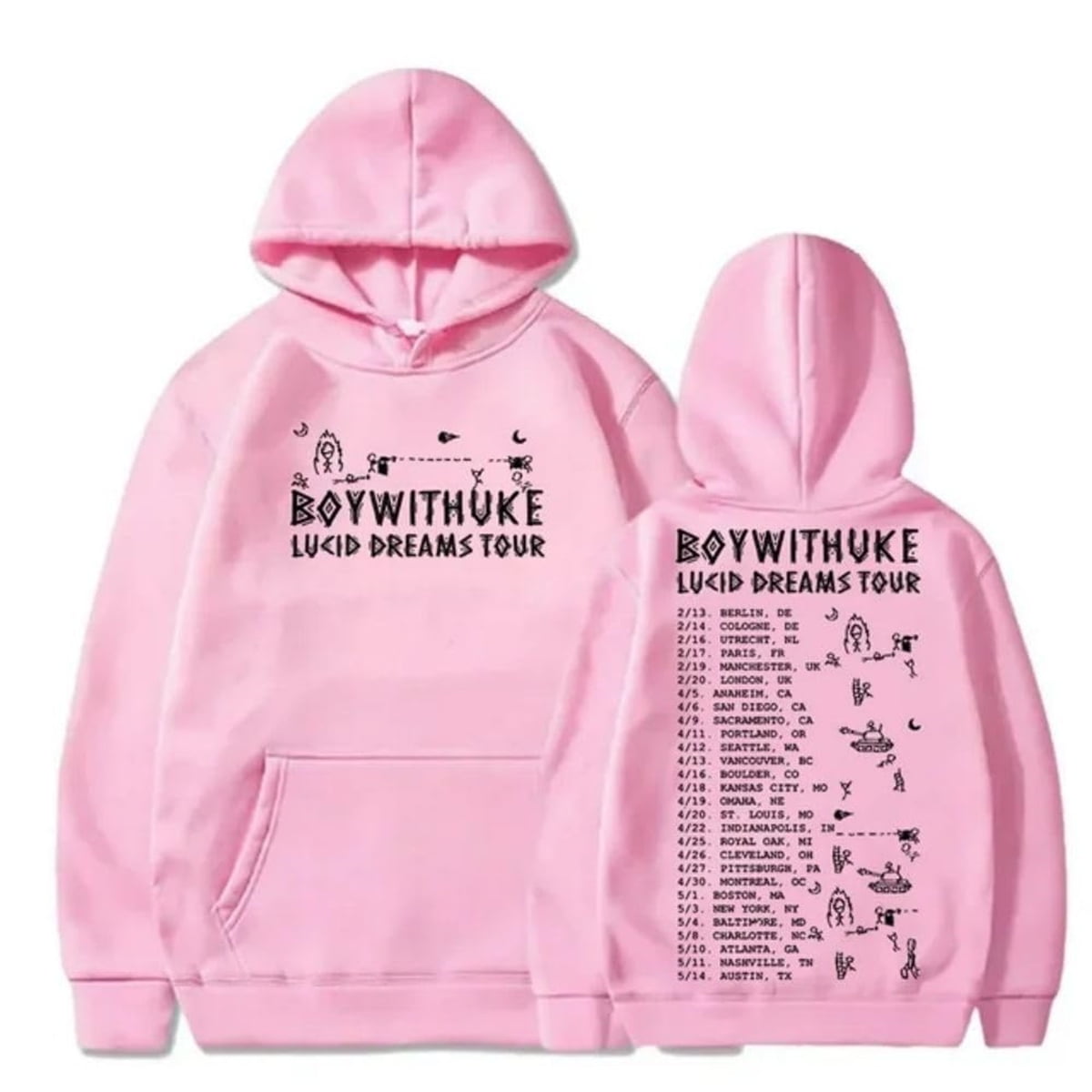 Boywithuke Lucid Dreams Tour 2024 hooded for men drawstring hoodies ...
