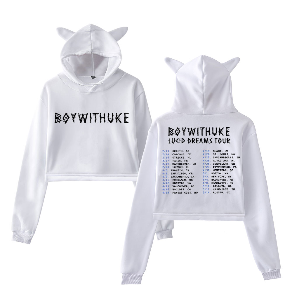 Boywithuke Merch 2024 Lucid Dreams Tour Girl's Cute Cat Ear Cropped ...