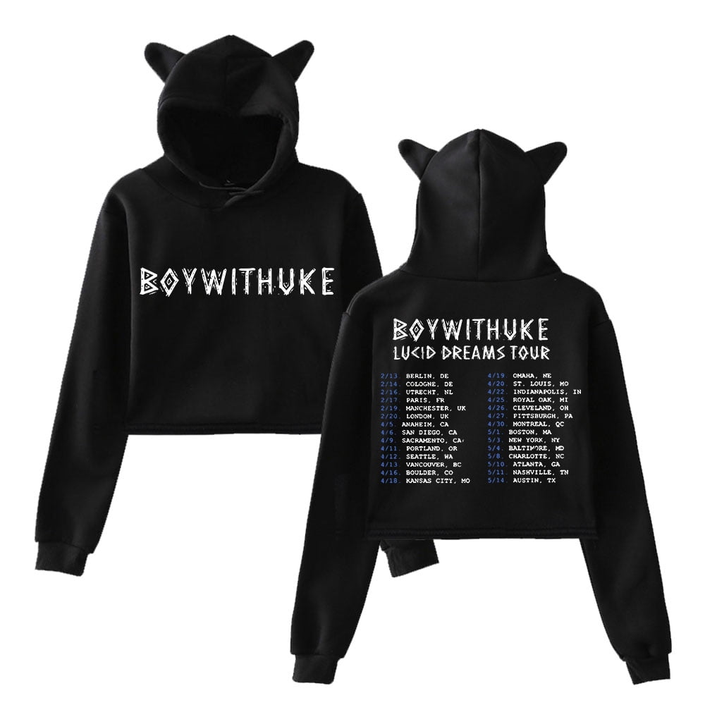 Boywithuke Merch 2024 Lucid Dreams Tour Girl's Cute Cat Ear Cropped ...