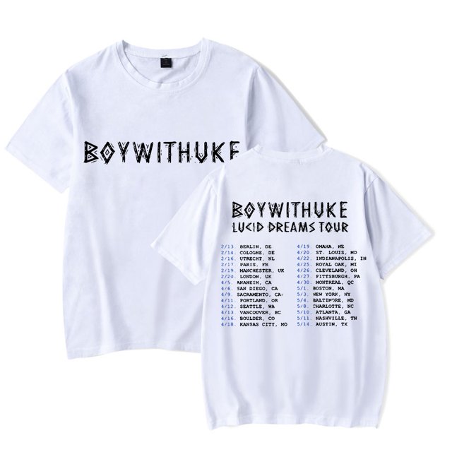 Boywithuke Merch 2025 Lucid Dreams Tour Neutral summer pure cotton ...