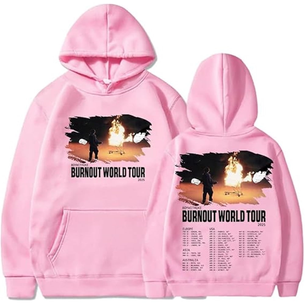 Boywithuke Merch Burnout Tour 2025 Hoodie Unisex Drawstring Pocket ...