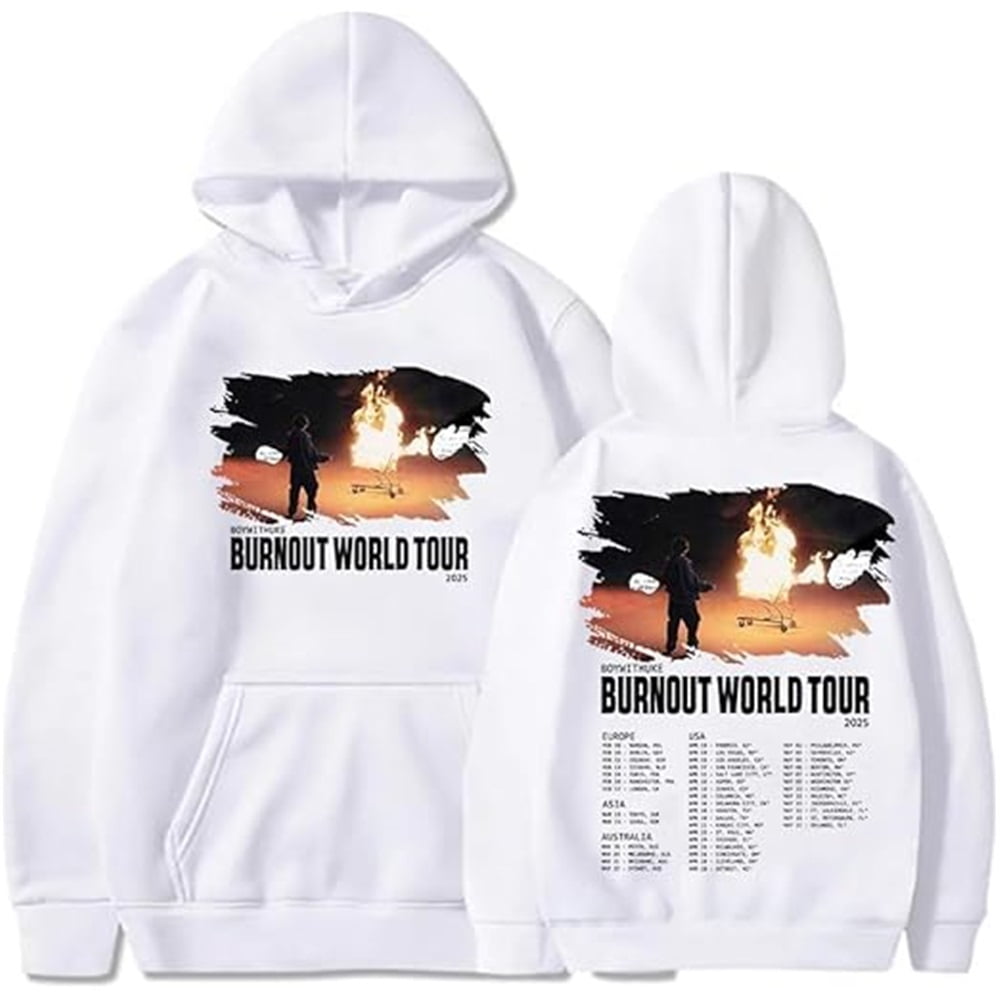 Boywithuke Merch Burnout Tour 2025 Hoodie Unisex Drawstring Pocket ...