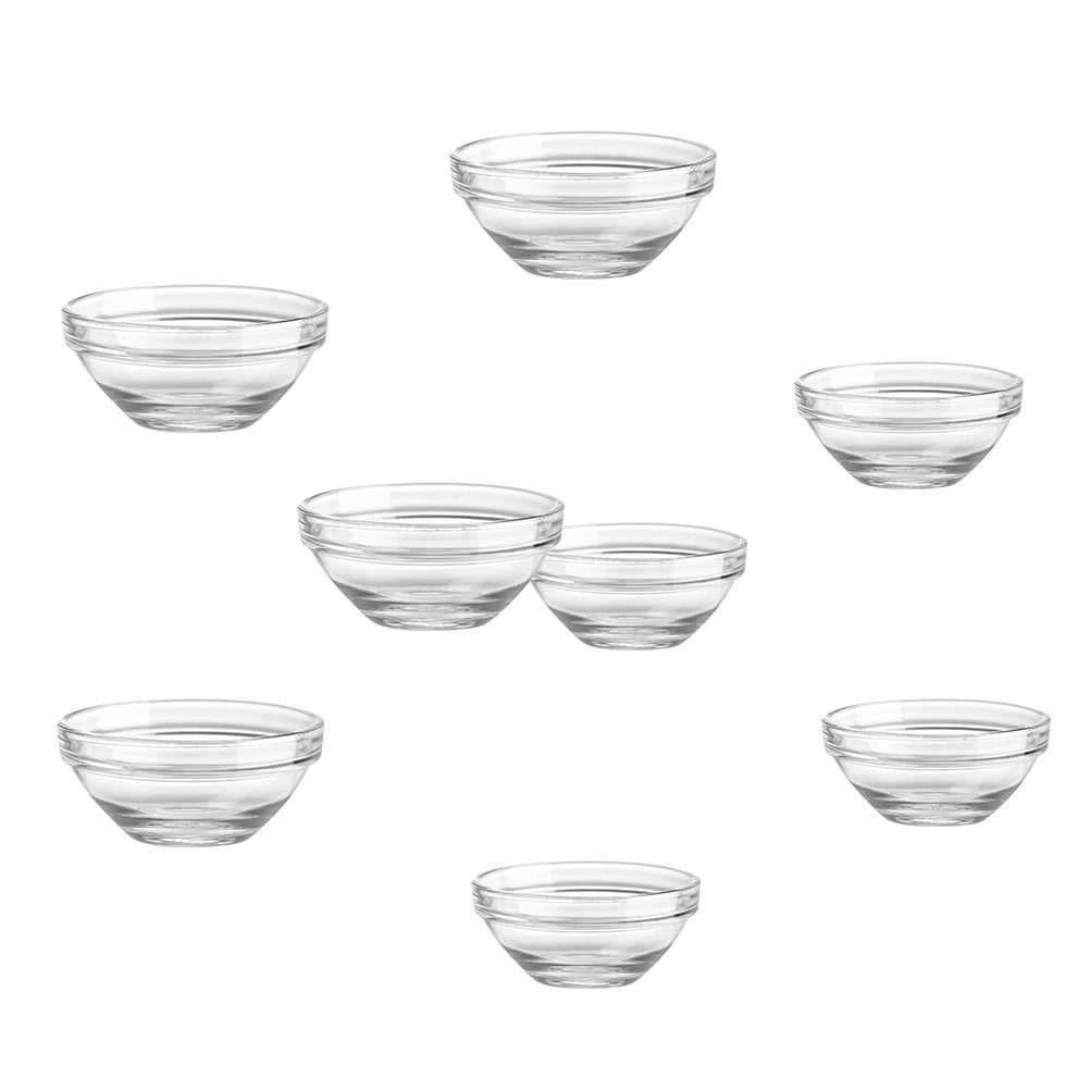 Bozai Cake Bowl 8 Pcs Commercial With Cover Large Glass Bowls Containers For Food