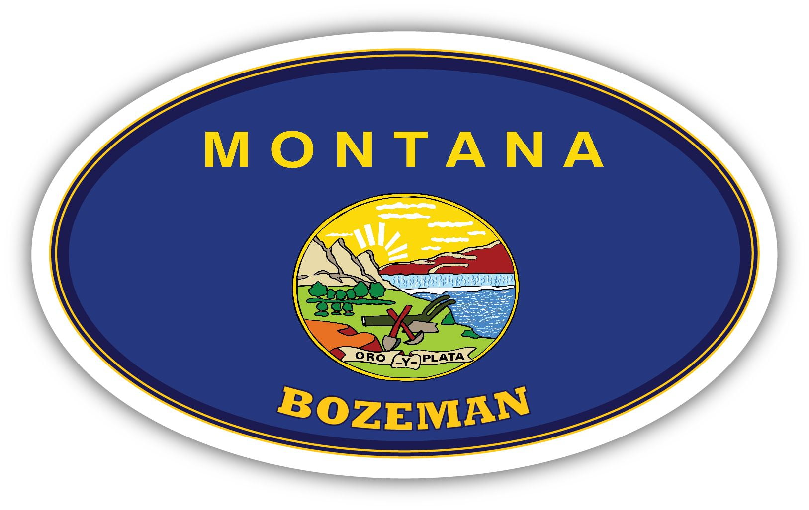 Bozeman City Montana State Flag | MT Flag Gallatin County Oval State ...