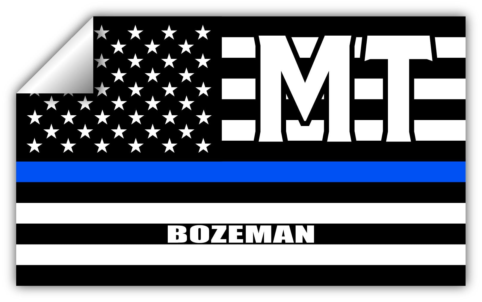 Bozeman MT Montana Gallatin County Thin Blue Line Stealthy USA Flag ...