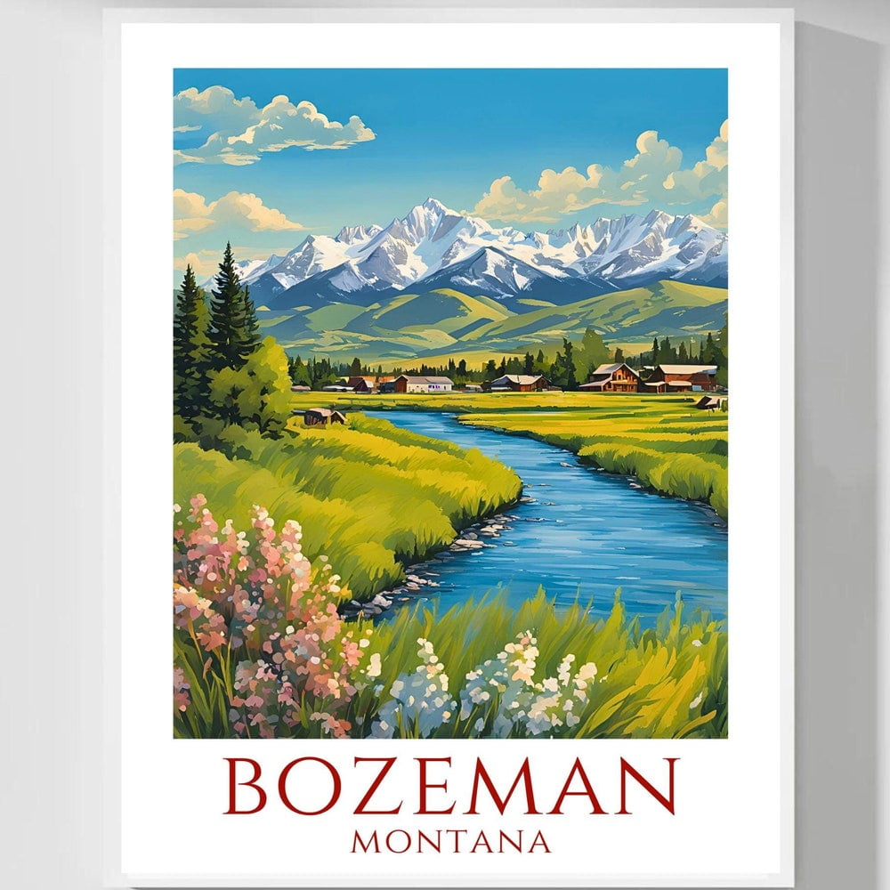Bozeman Montana Wall Art, Bozeman Poster, Montana Artwork, Montana ...