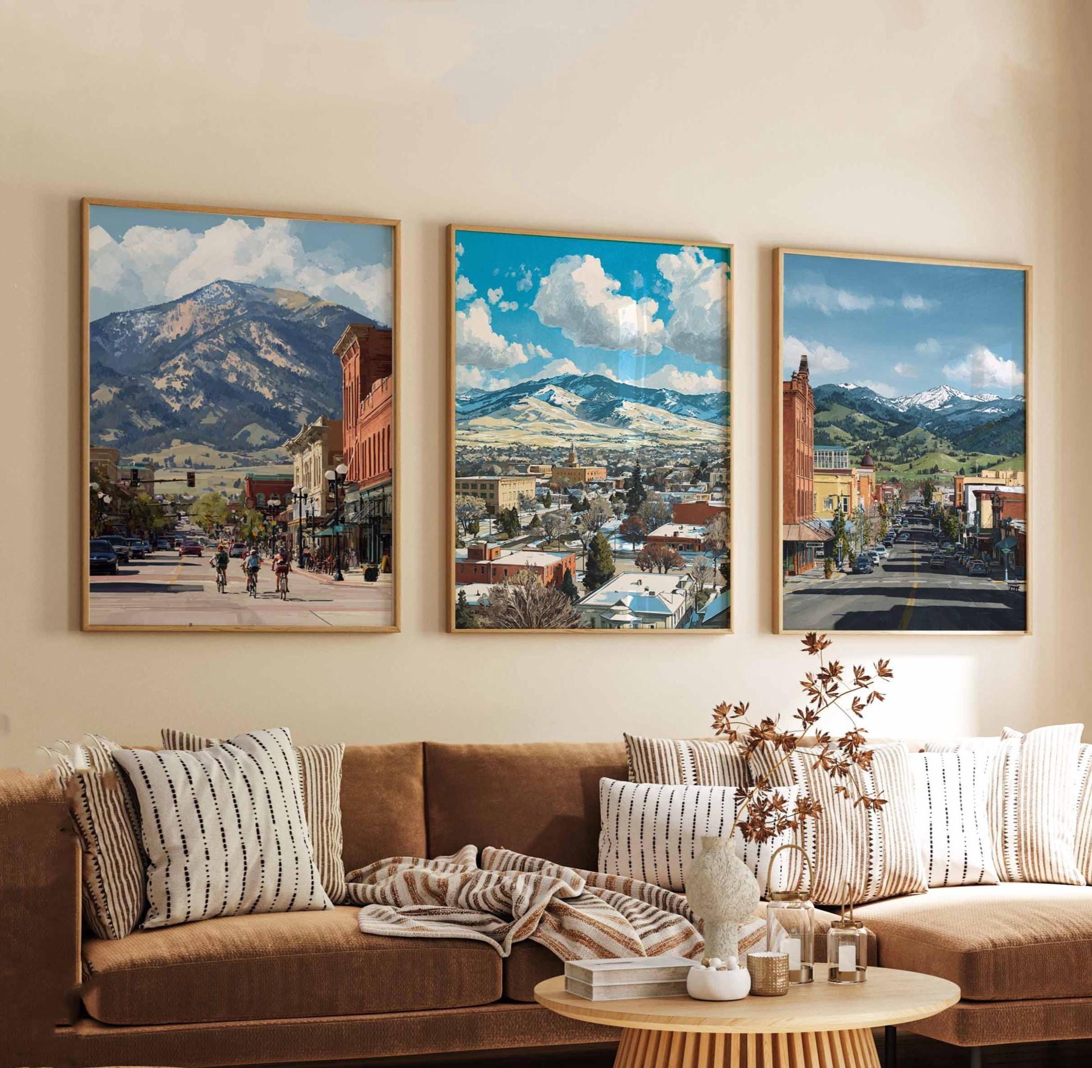 Bozeman Posters Montana Wall Art Prints Bozeman Travel Poster Set ...