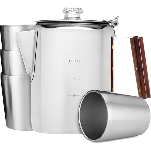 Bozeman & Scouts Coffee Set — Percolator Coffee Pot Camping Coffee ...