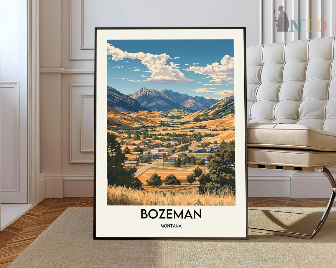 Bozeman Travel Poster, Bozemanbozeman Poster Print, Bozeman Photo ...