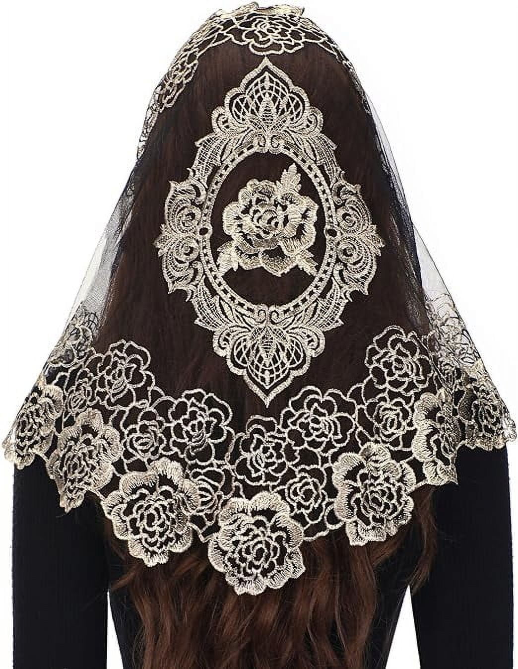Bozidol Spanish Style Church Lace Veils- Traditional Vintage Mantilla ...