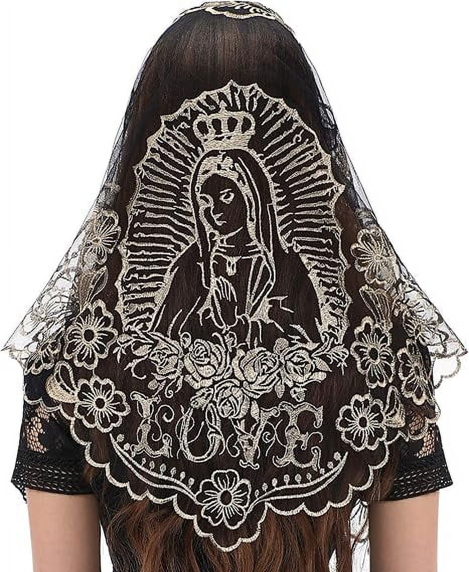 Bozidol Triangle Church Head Covering - Madonna Camellia Embroidered ...