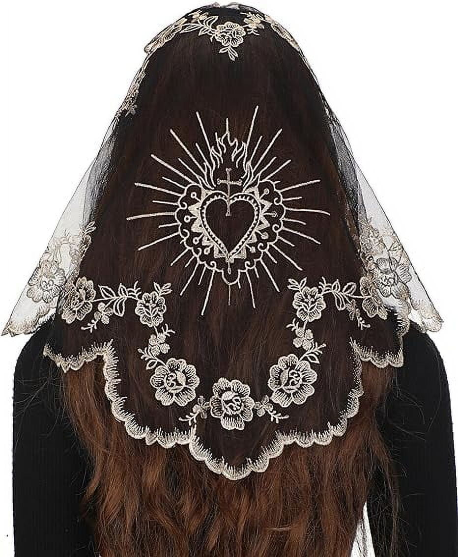 Mantilla Chapel Veil Bozidol Catholic Mantilla Veil - Triangular Rose ...