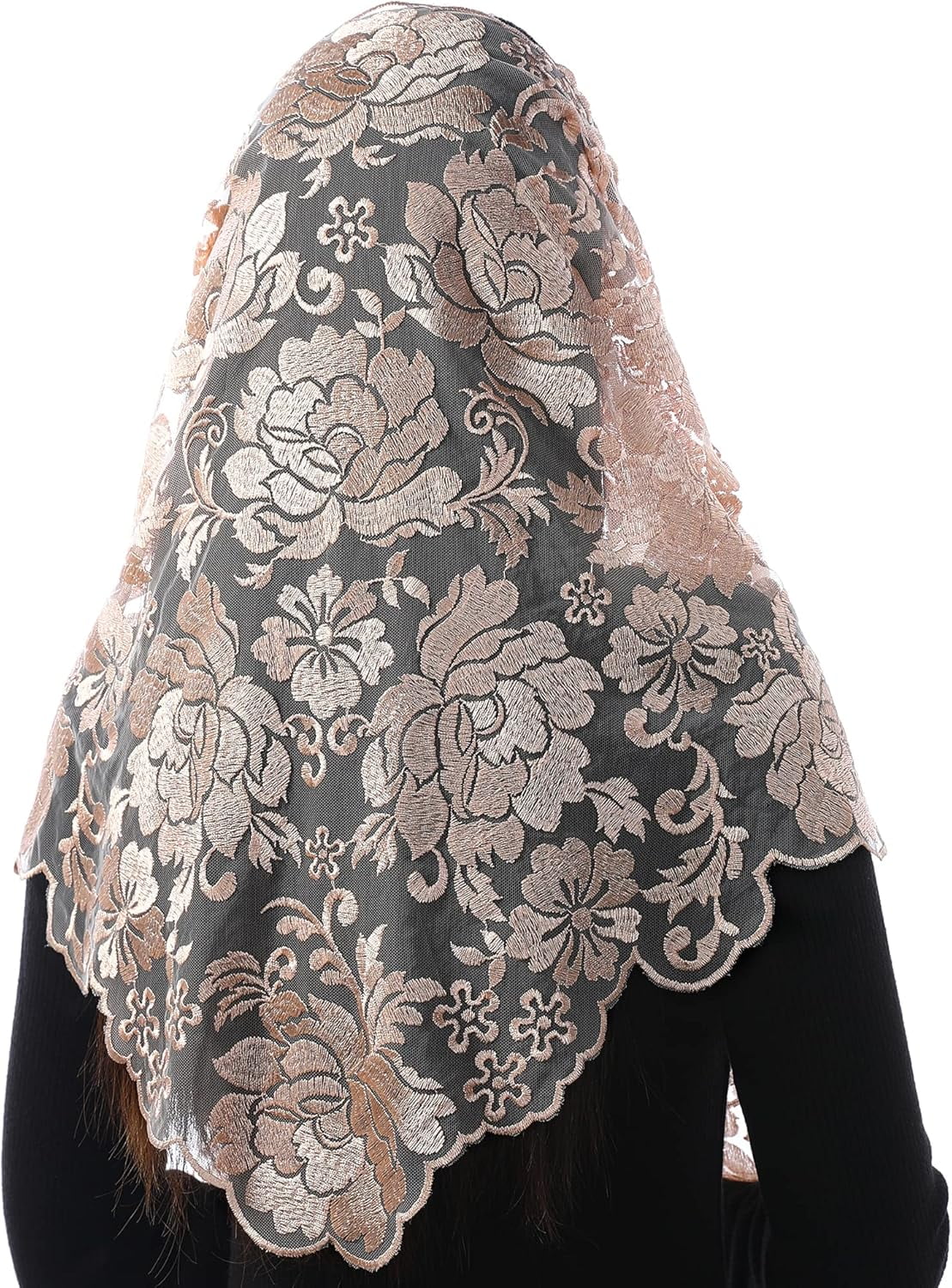 Bozidol Women's Catholic Mass Mantilla Veils - Peony Embroidery Spanish ...