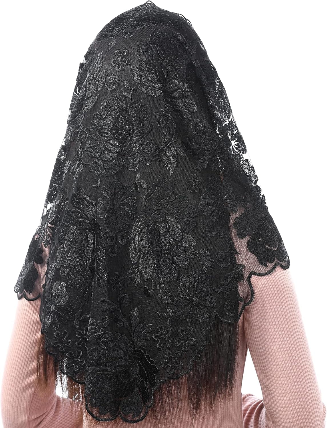 Bozidol Women's Catholic Mass Mantilla Veils - Peony Embroidery Spanish ...