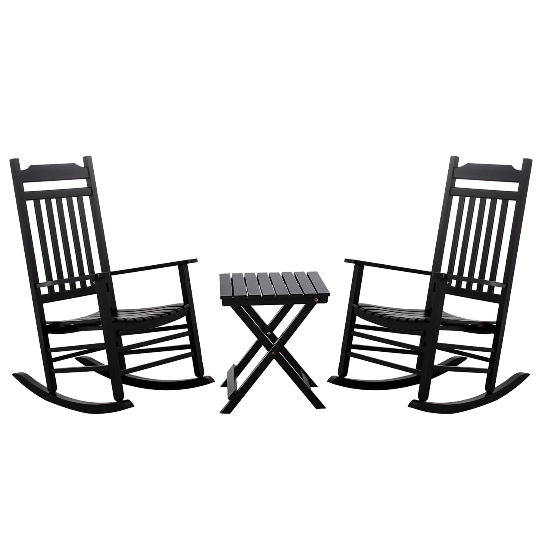 BplusZ 3 Piece Patio Rocking Chair Set with Side Table, Outdoor ...