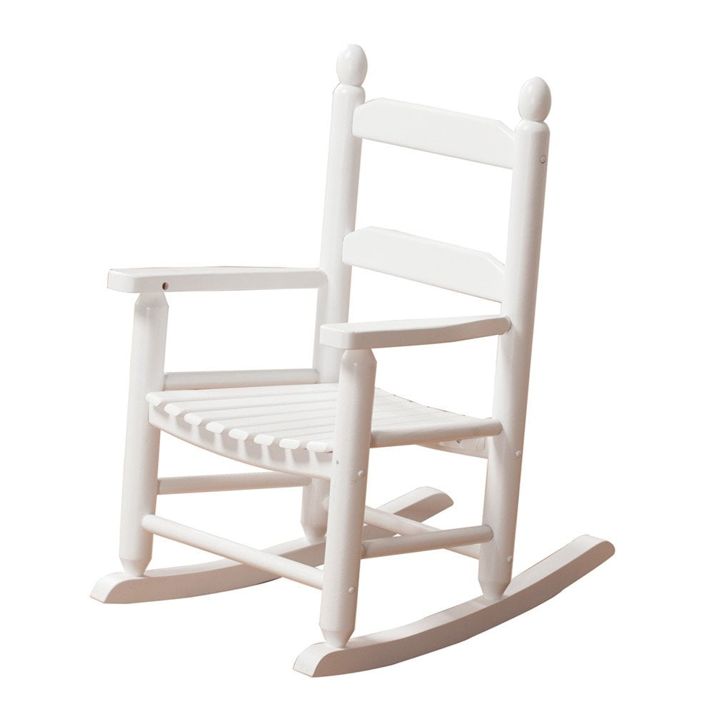 BplusZ Outdoor Wooden Children's Easy Assemble Rocking Chair, White ...
