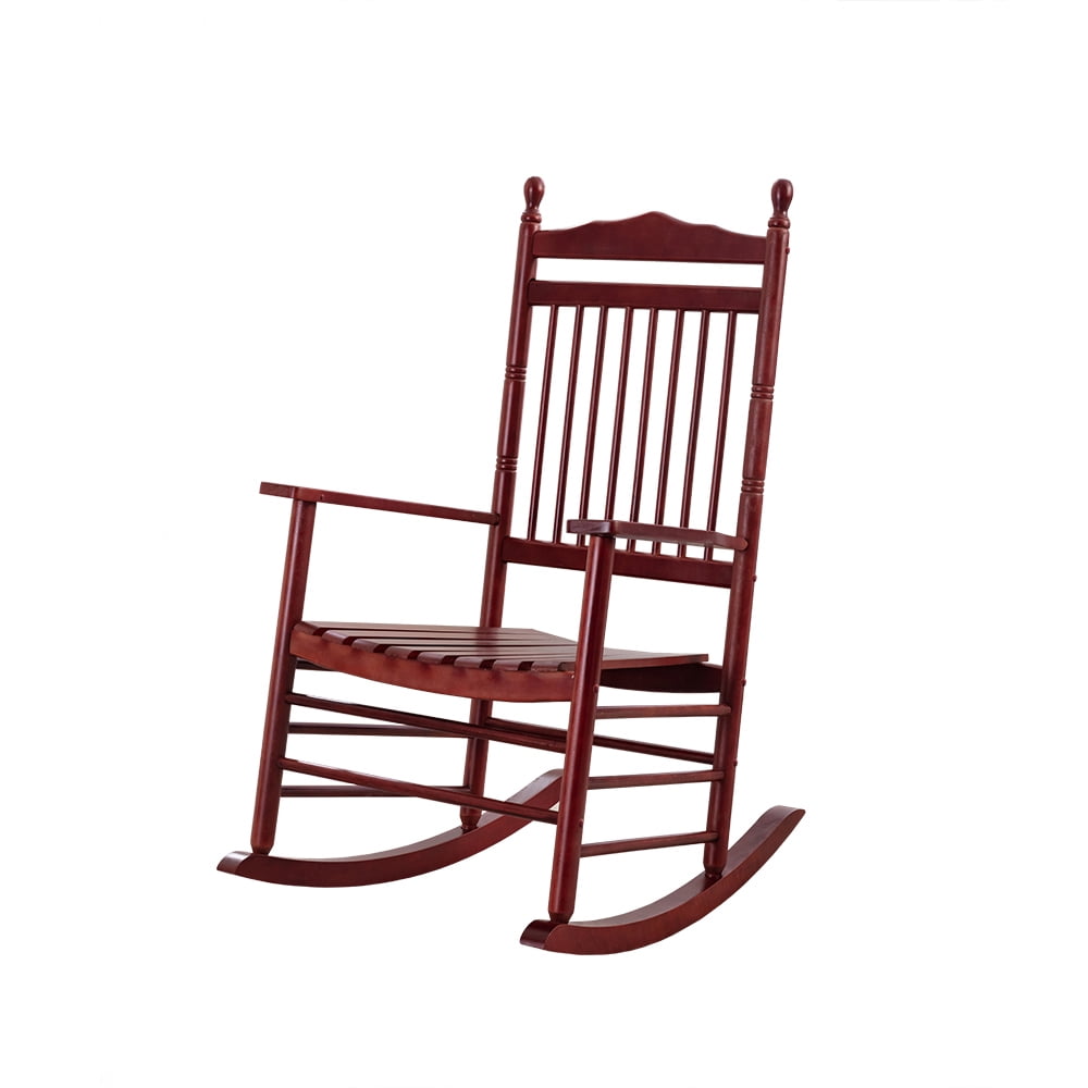 BplusZ Wooden Rocking Chair Porch Rocker Indoor, Red - Walmart.com