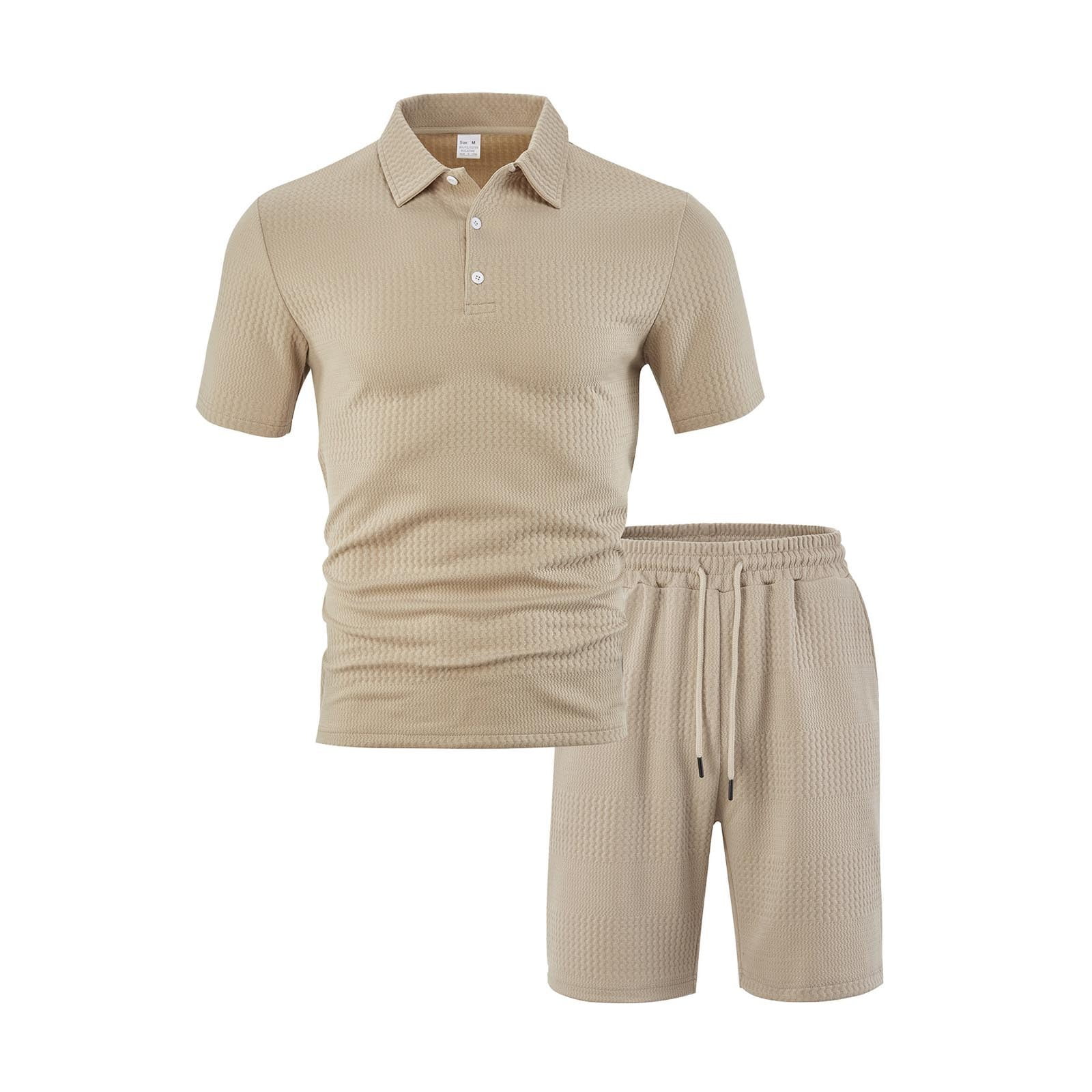 Bpmpbo Summer Men's Shirt and Shorts Set Outfits Fashion Short Sleeve ...