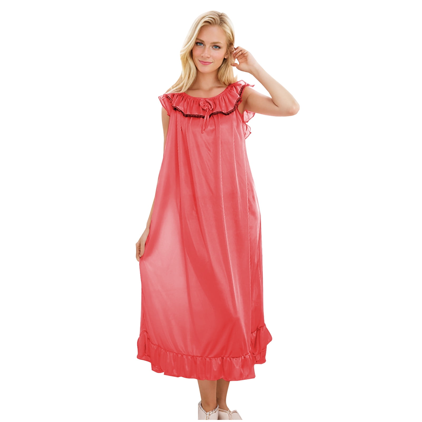 Bpmpbo Women Nightgowns Sleeveless Sleepwear Summer Sexy Lace Homewear ...