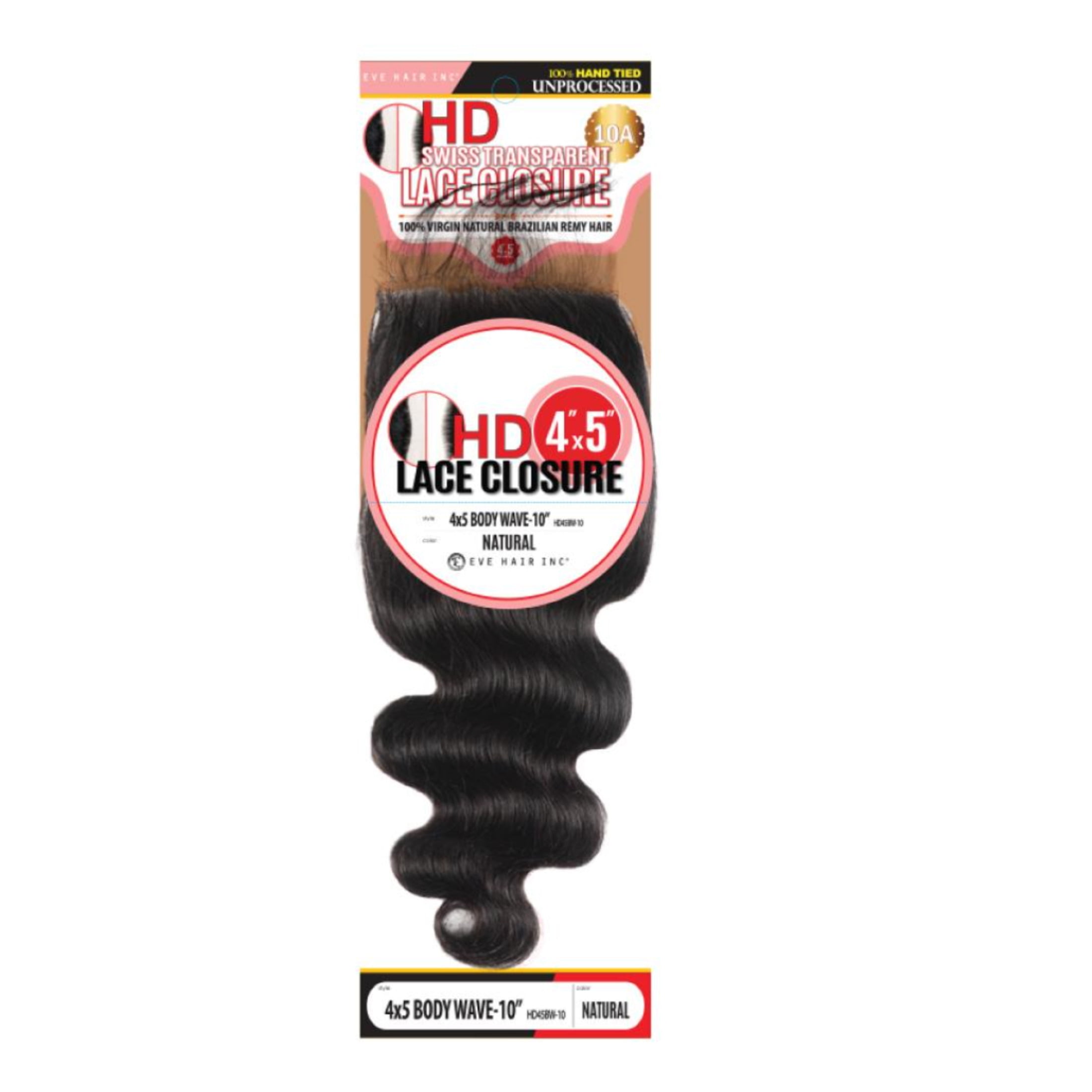 Bpolished Beauty Supply Eve Hair - Hd Swiss Lace Closure 4"x5 Body Wave ...