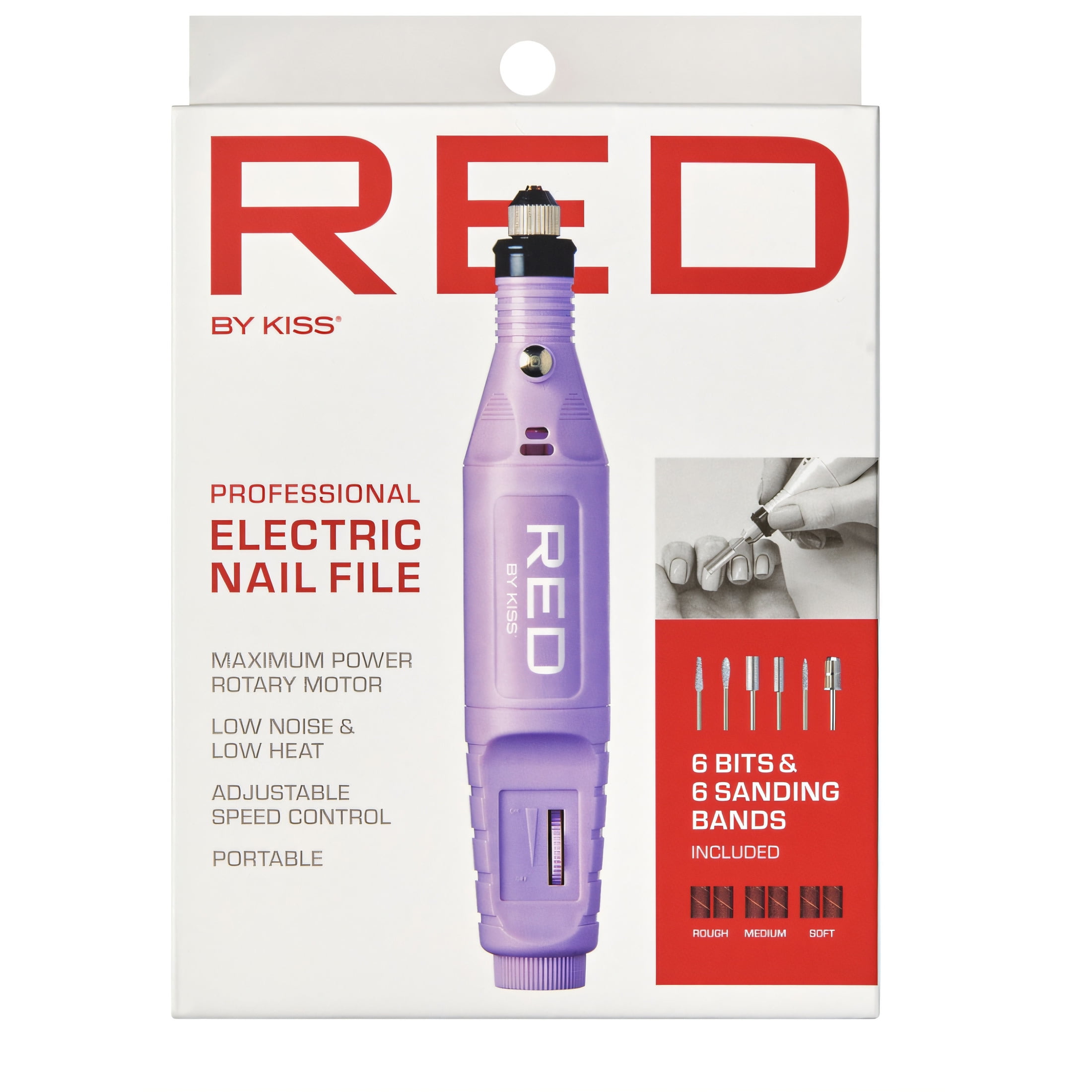 Bpolished Beauty Supply Kiss Red Electric Nail File #Enf01 - Walmart.com