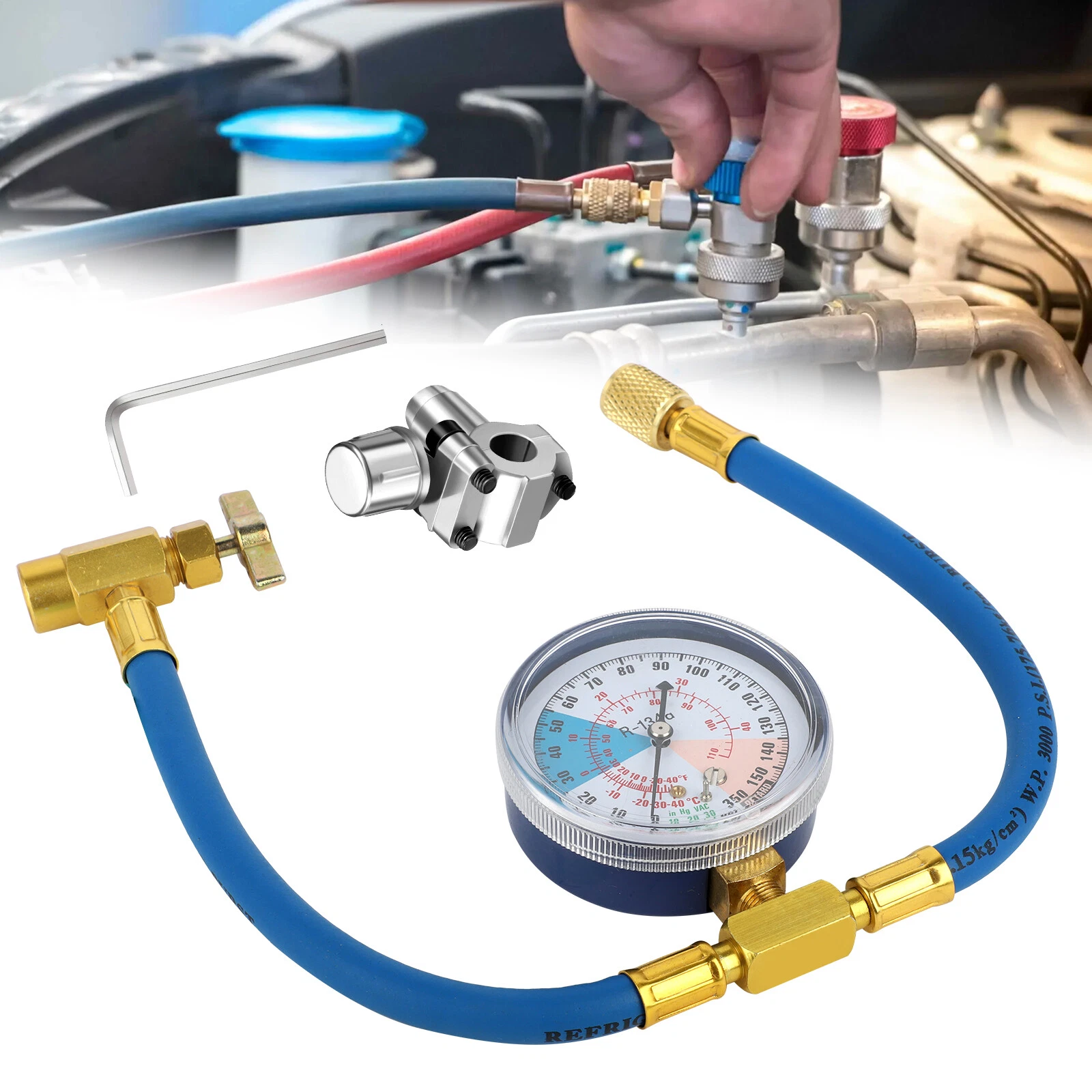Bpv31 Bullet Piercing Tap Valve Kit Tool W/ Pressure Gauge For Home ...