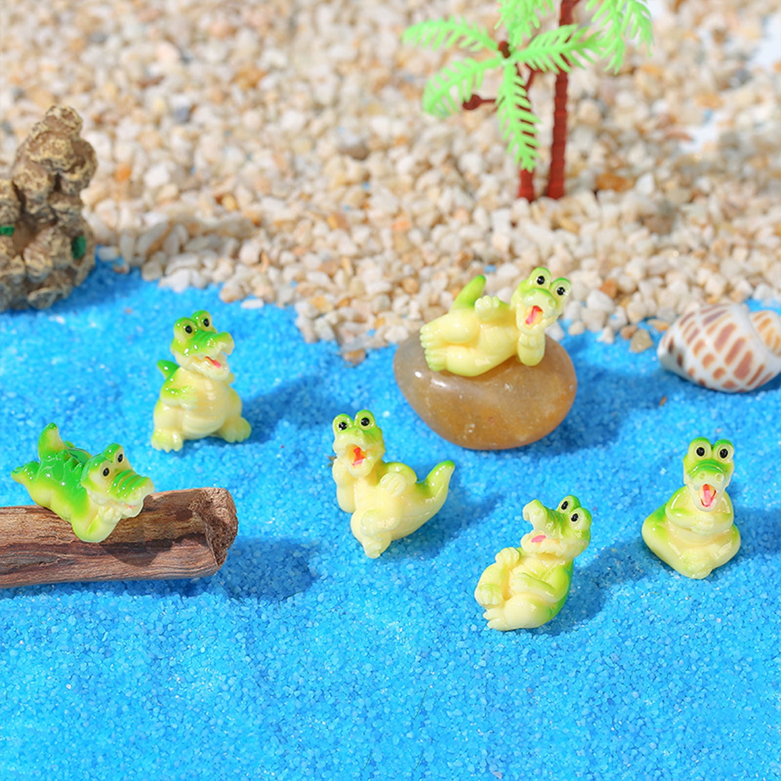 Bpyeka 6 PCS Cute Little Crocodiles Aquarium Accessories Cartoons ...