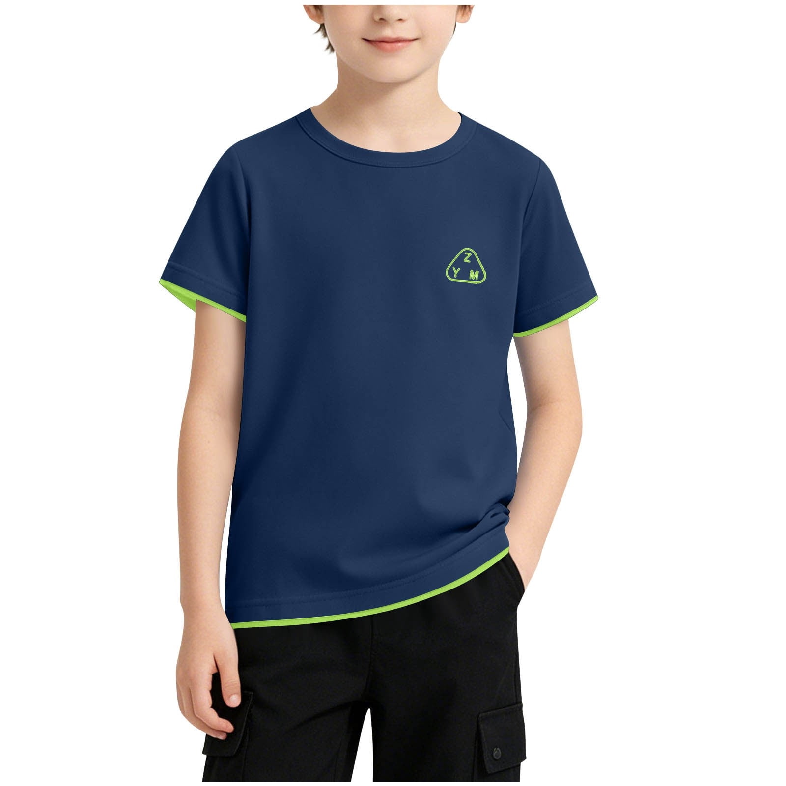 Bpyeka Boys' Mesh Quick Dry Short Sleeve T-Shirt, Crew Neck Sport Top ...