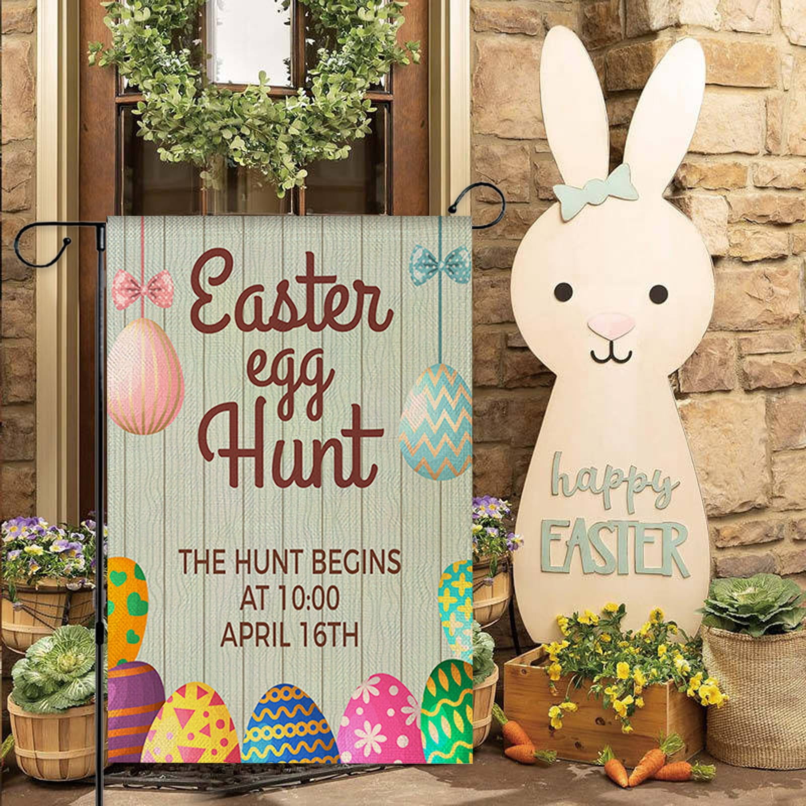 Bpyeka Easter Savings Easter Day Ambience Decoration Gardens Flag ...