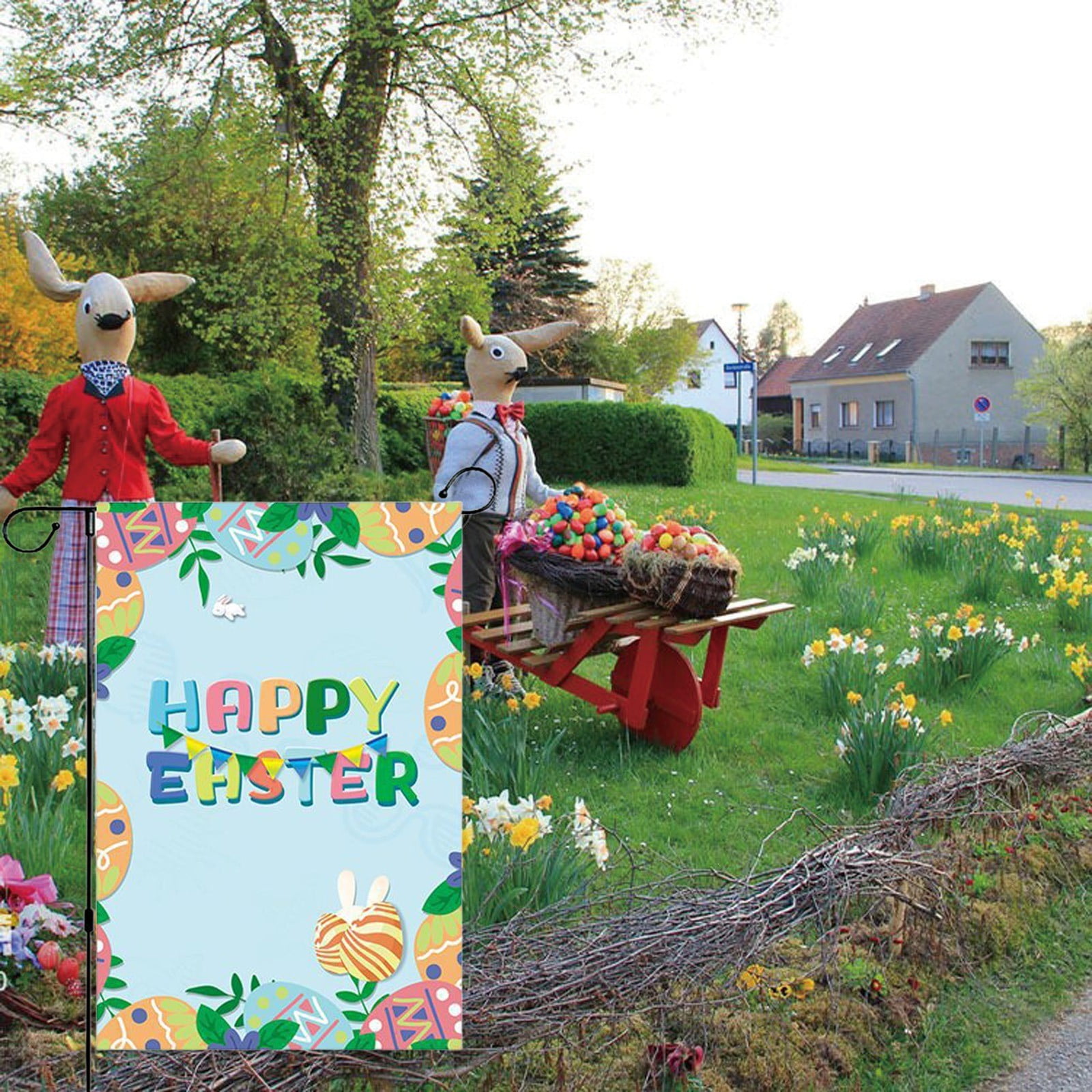 Bpyeka Easter Savings Easter Day Ambience Decoration Gardens Flag ...