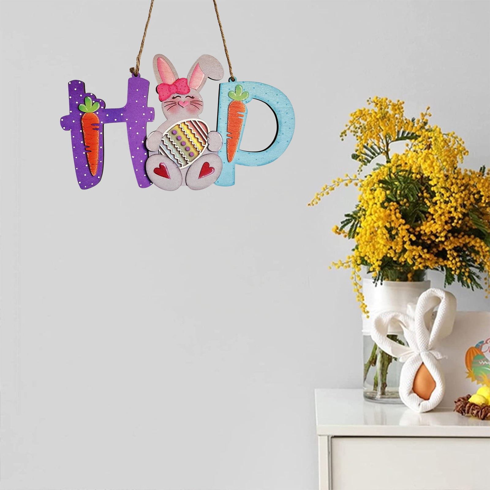 Bpyeka Easter Savings Easter Doorplate Hanging Cute Rabbits Door ...