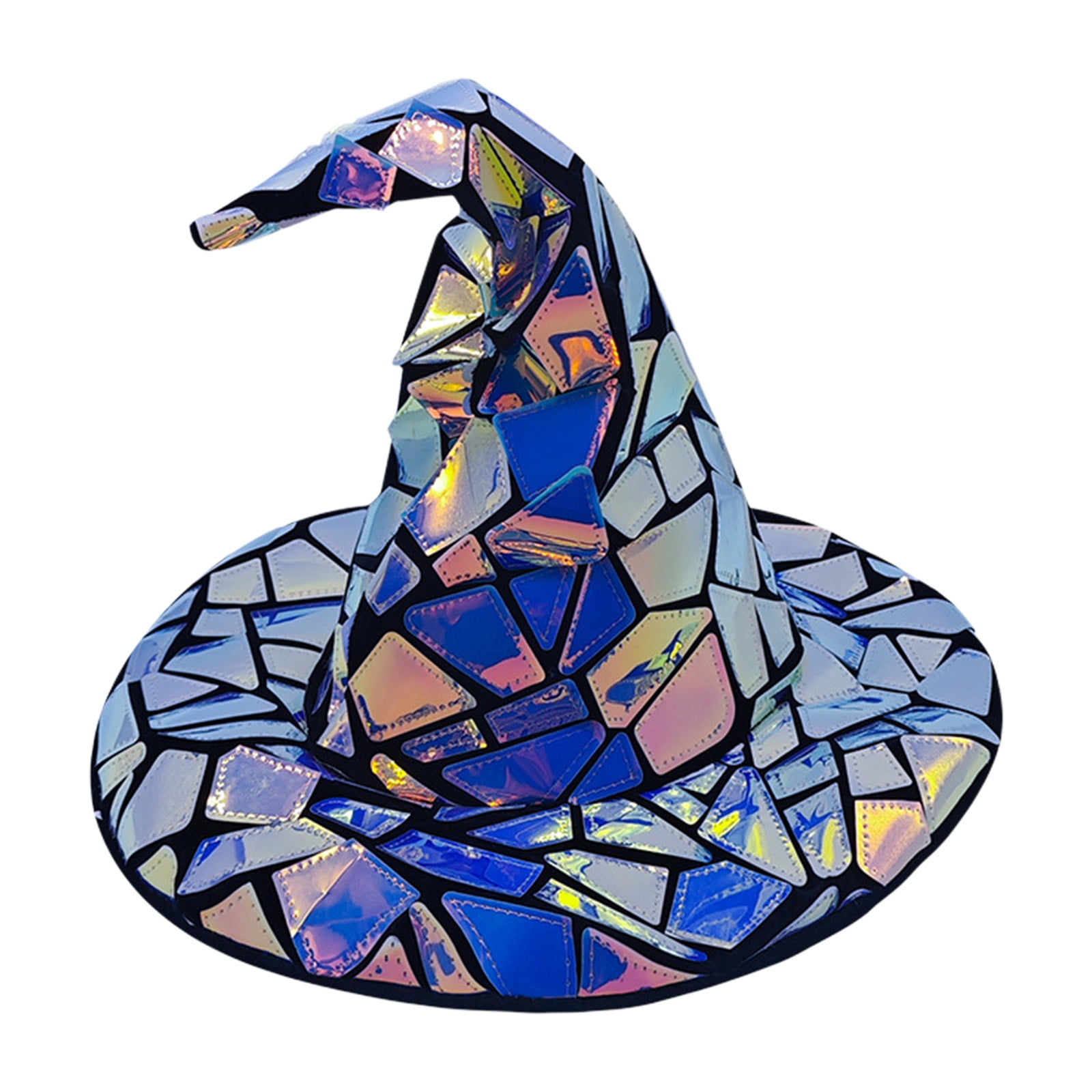 Bpyeka Halloween Witch Hat Cyberpunk Style Laser Party Hats Pointed Hat ...