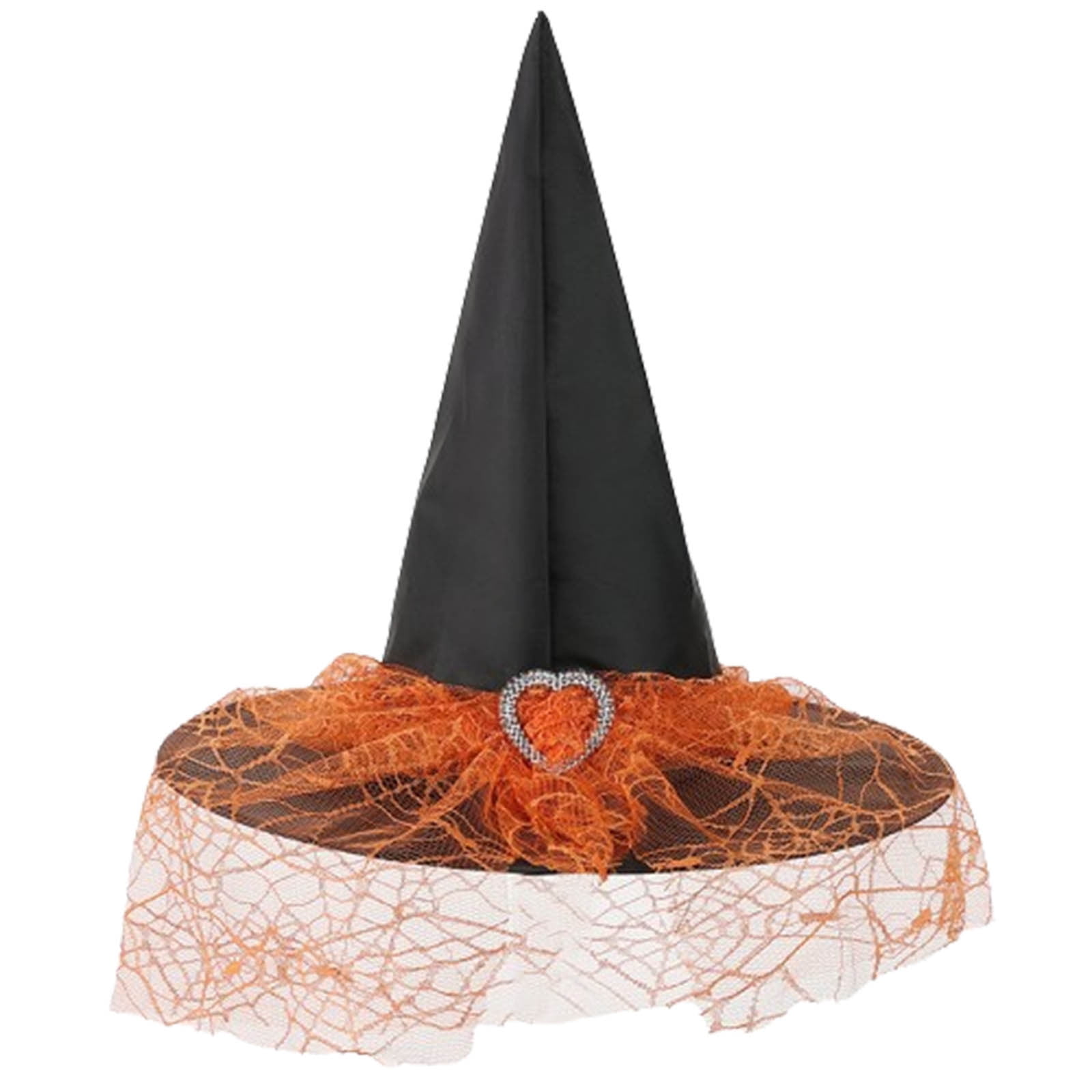 Bpyeka Halloween Witch Hat Festival Party Heart Shaped Buckle Pointed ...