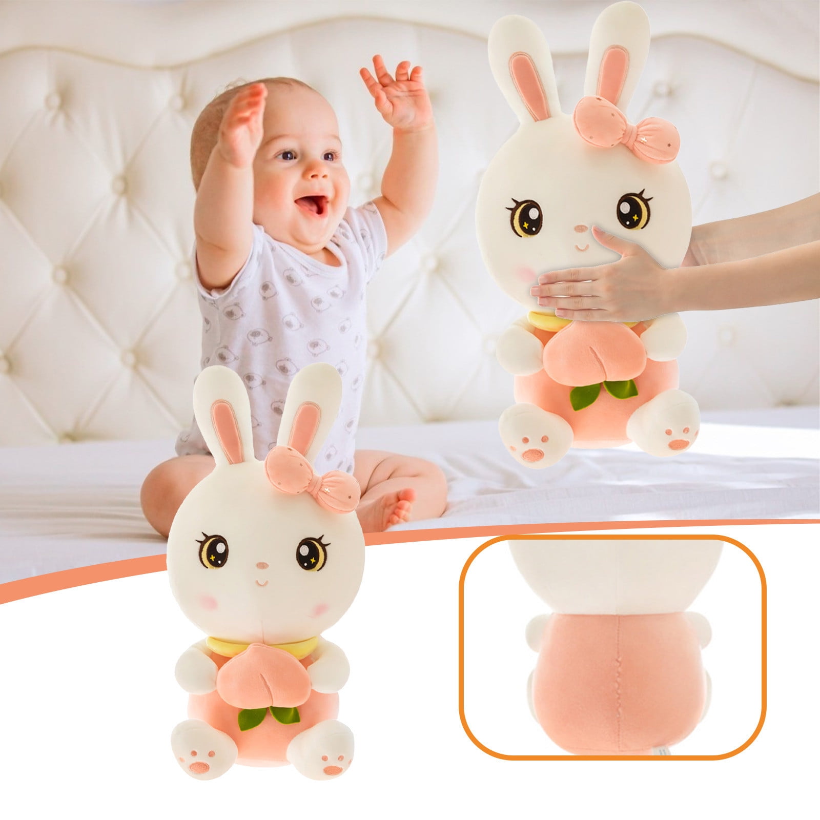 Bpyeka Kids Toys Cute Fruit Bunny Plush Toy Peach Rabbit Ragdoll Girl ...