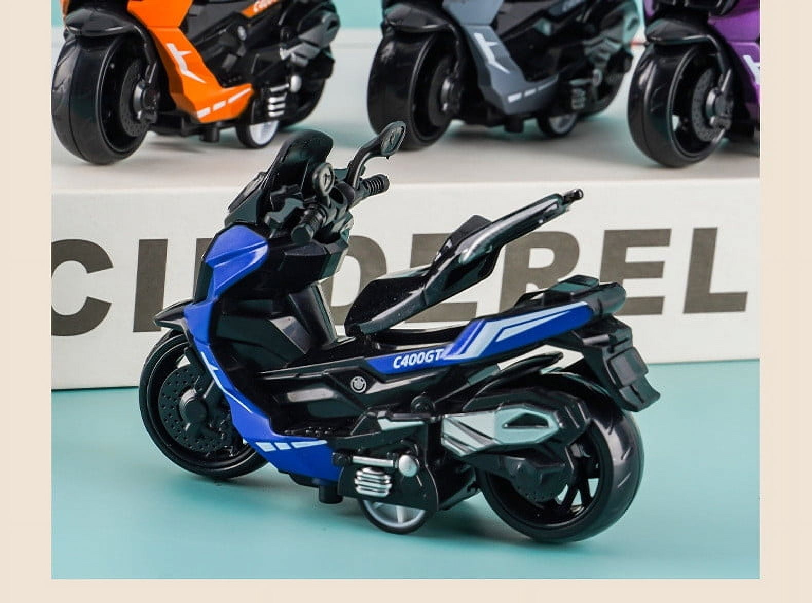 Bpyeka Kids Toys Motorcycle Model Toy Mini Alloy Metal Die-casting Motorcycle Model Black ...