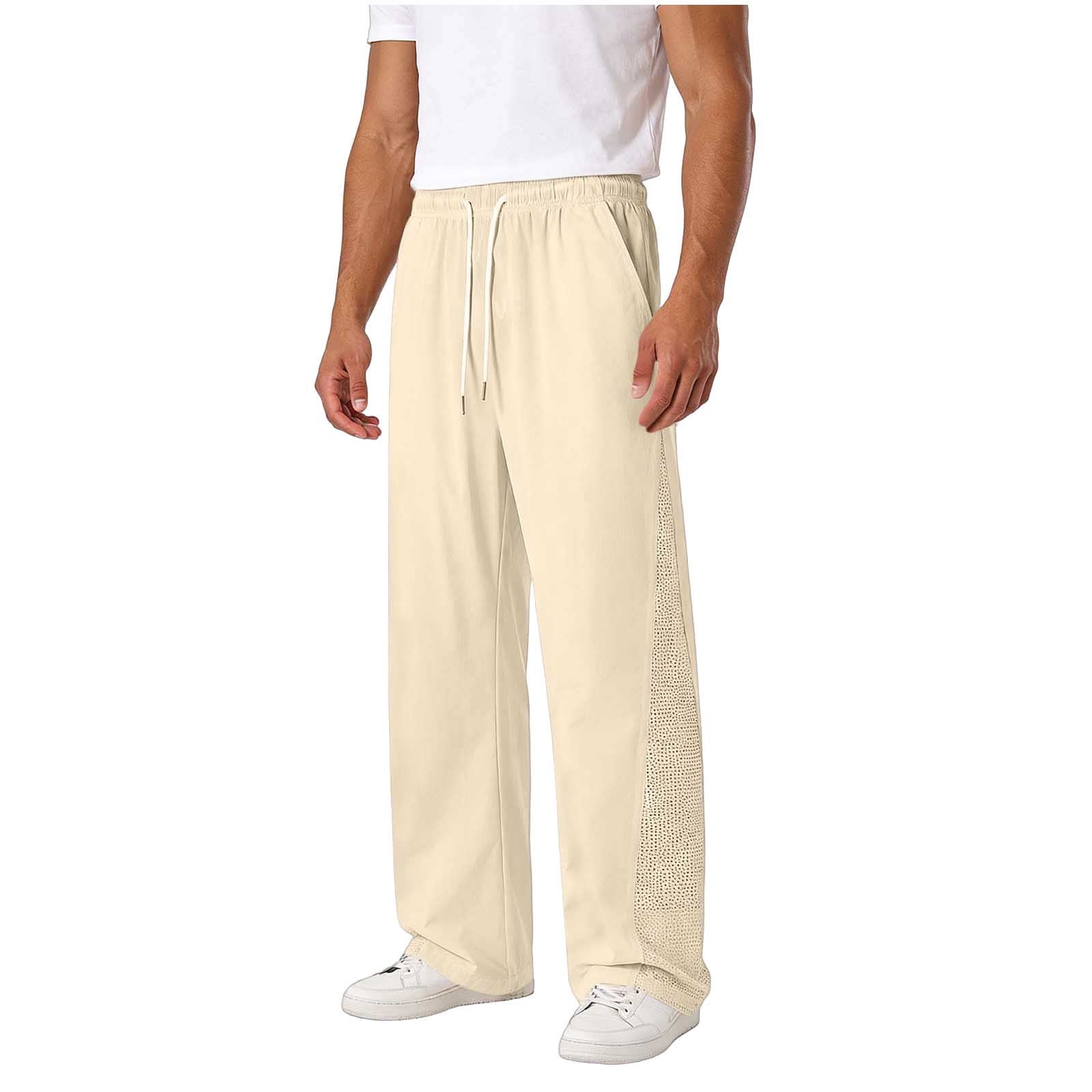 Bpyeka Men's Big & Tall Loose Workout Pants, Mesh Splice Athletic Pants ...