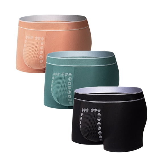 Bpyeka Men's Boxer Briefs, 3-Pack Stretch Waist Breathable Comfortable ...