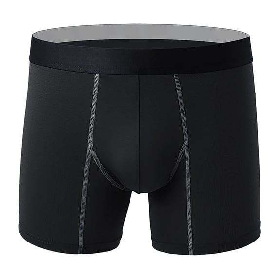 Bpyeka Men's Boxer Briefs, Solid Color Mid-Rise Athletic Underwear ...