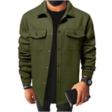 Bpyeka Men's Casual Button Down Jacket, Point Collar, Long Sleeve ...