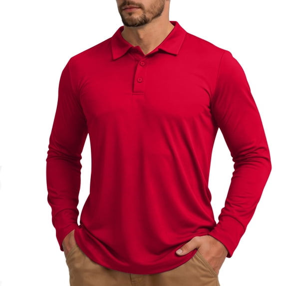 Bpyeka Men's Casual Long Sleeve Shirt, Button Placket Collared Neck ...