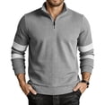 Bpyeka Men's Casual Long Sleeve Sweatshirt, Color Block Half-Zip Mock ...
