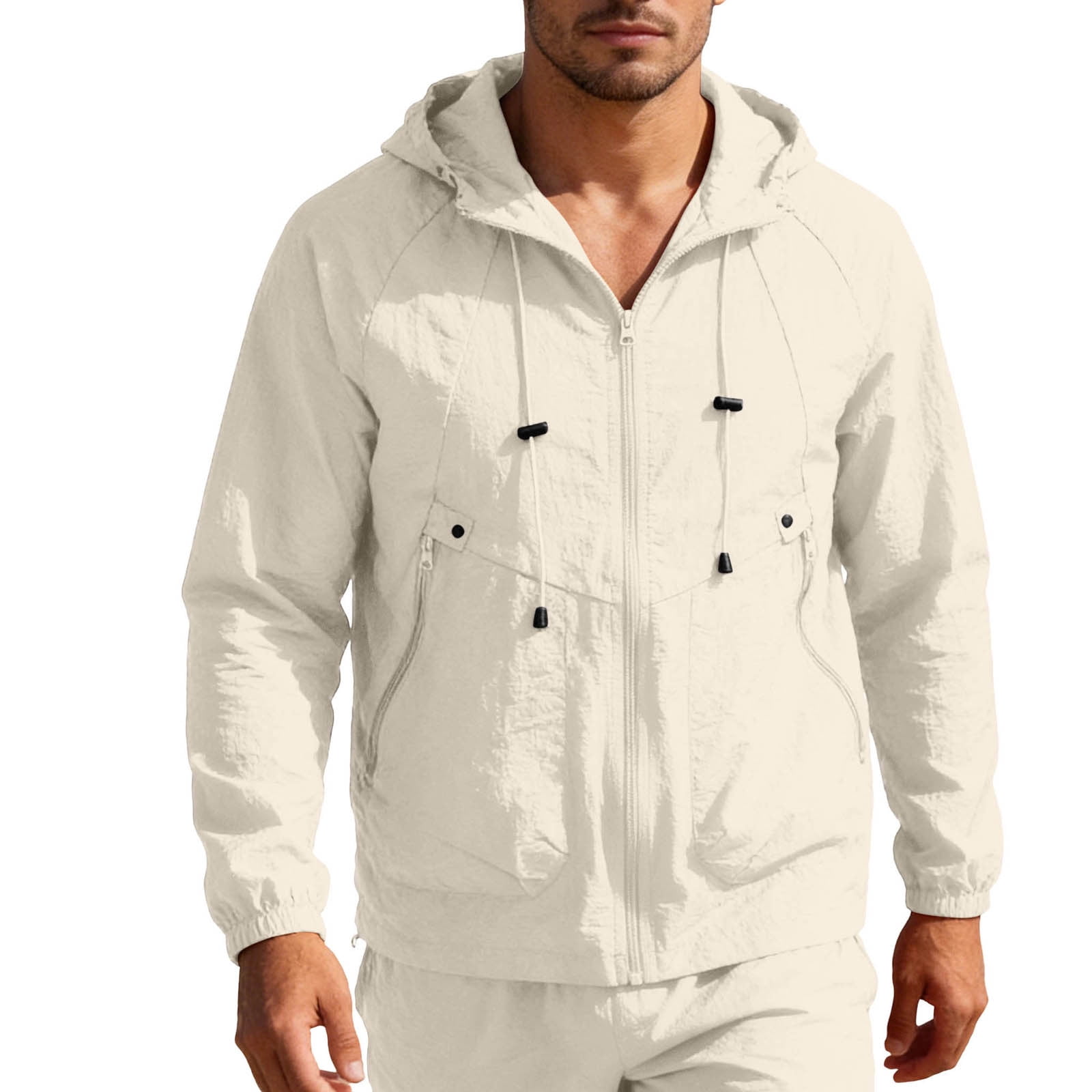 Bpyeka Men's Casual Long Sleeve Sweatshirts, Full-Zip Hooded Neck ...